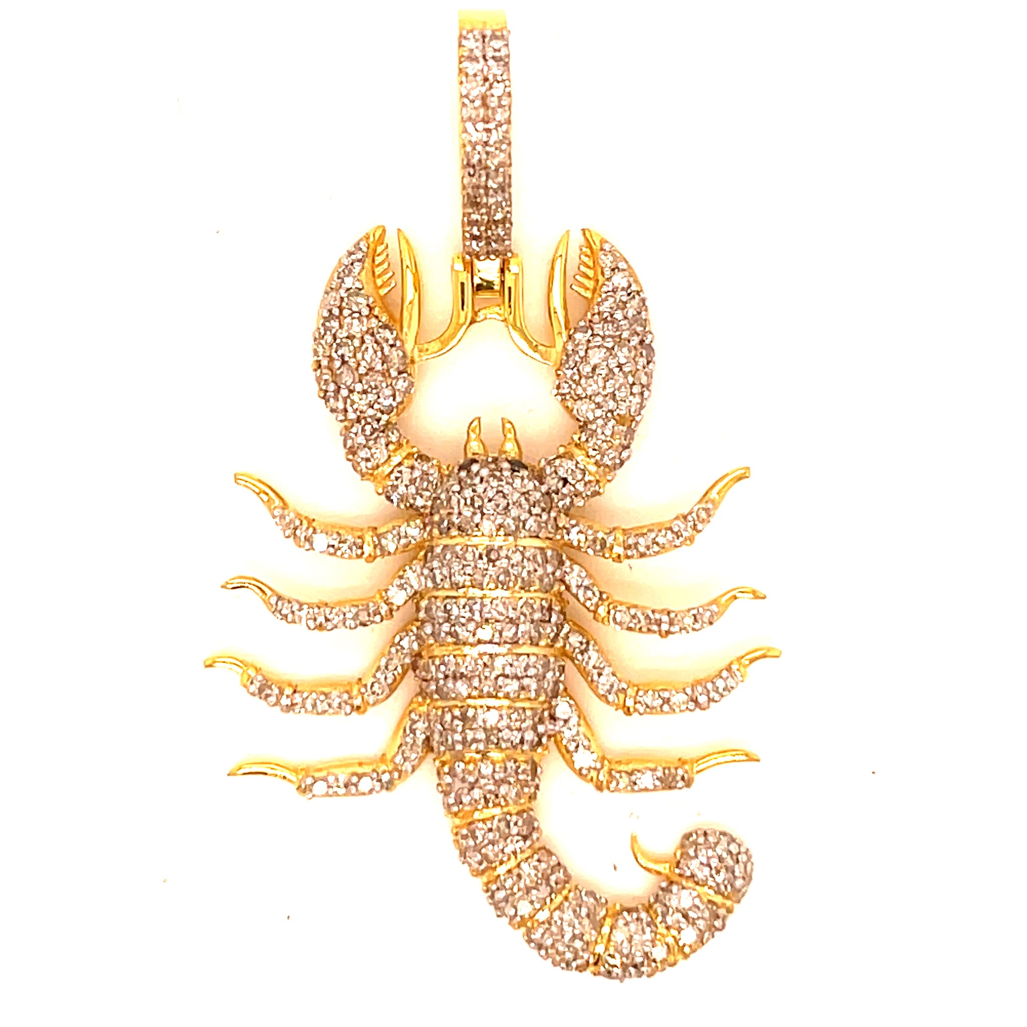 10K Yellow Gold 1.72 ct Diamond Scorpion Pendant